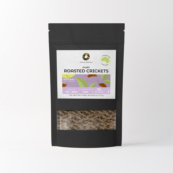 Plain Roasted Crickets 80g- Naturally High in Protein – Circle Harvest